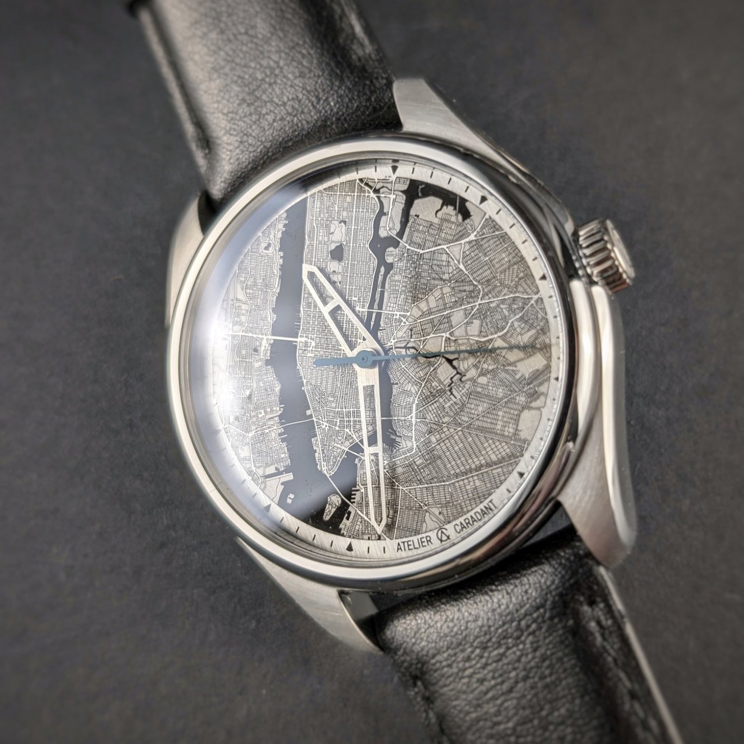 New York City Map watch Steel Dial Statue of Liberty Green